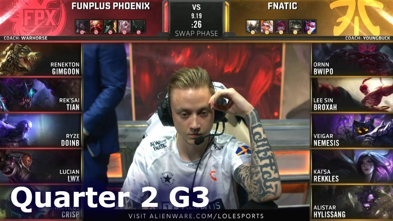 FPX vs FNC - Game 3 | Quarter Finals S9 LoL Worlds 2019 | FunPlus ...