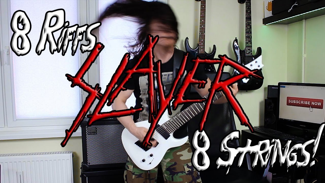 8 Slayer Riffs played on 8 String Guitar (with Harley Benton) - YouTube