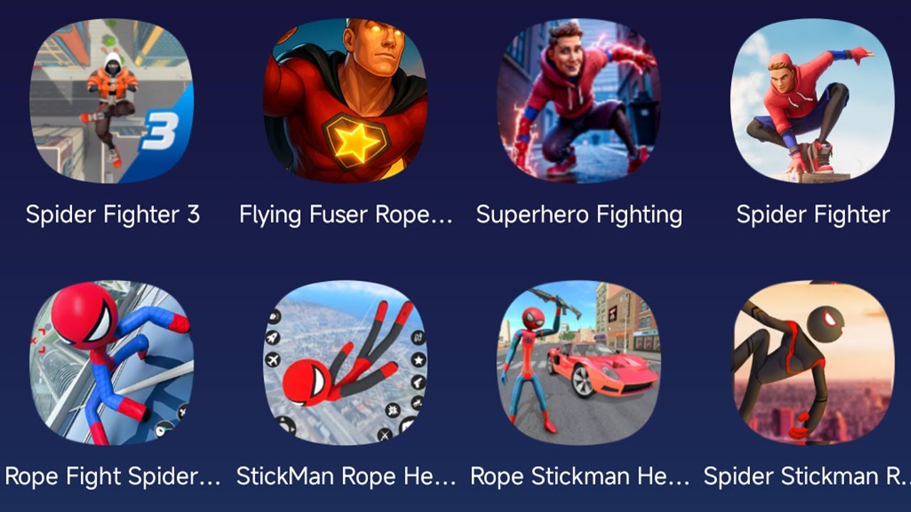 Spider Man,Spider Fighter 3,Flying Fuser Rope Hero,Spider Fighter,Rope ...
