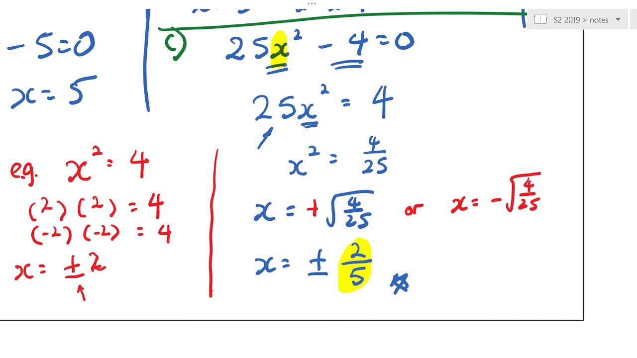 Solve quadratic equation Q3cd - YouTube