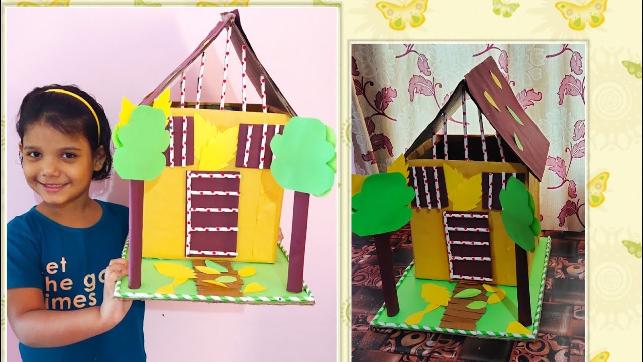 How to make kucha house using waste cardboard/DIY - YouTube