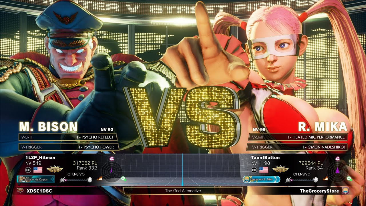 SFV Champion Edition 🔥 1L2P_Hitman (M. BISON) Vs TauntButton (R. MIKA ...