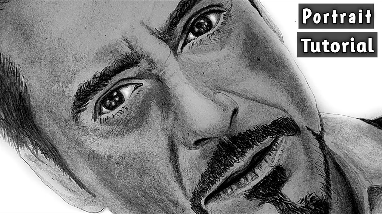 Iron man | Tony stark | Robert Downey Jr Portrait Tutorial | tony stark ...