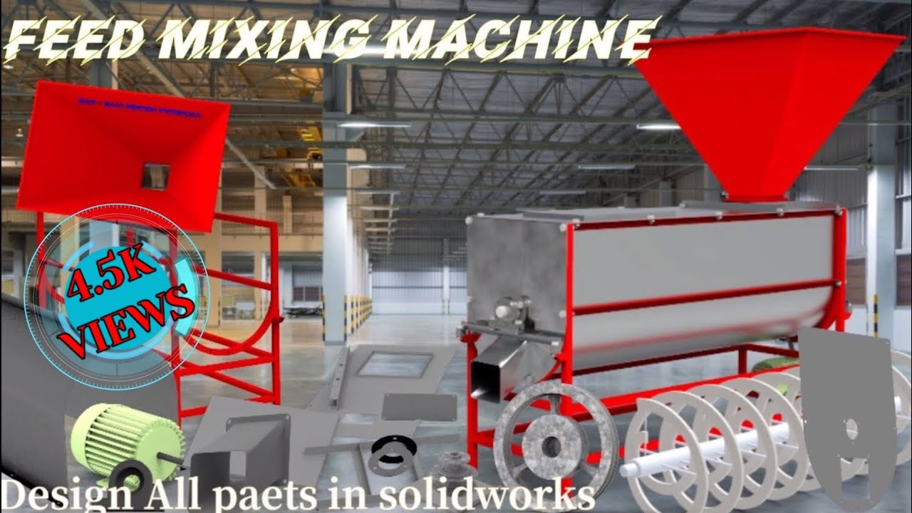 Feed Mixing Machine Assembly in solidworks. | Solidworks beginners ...