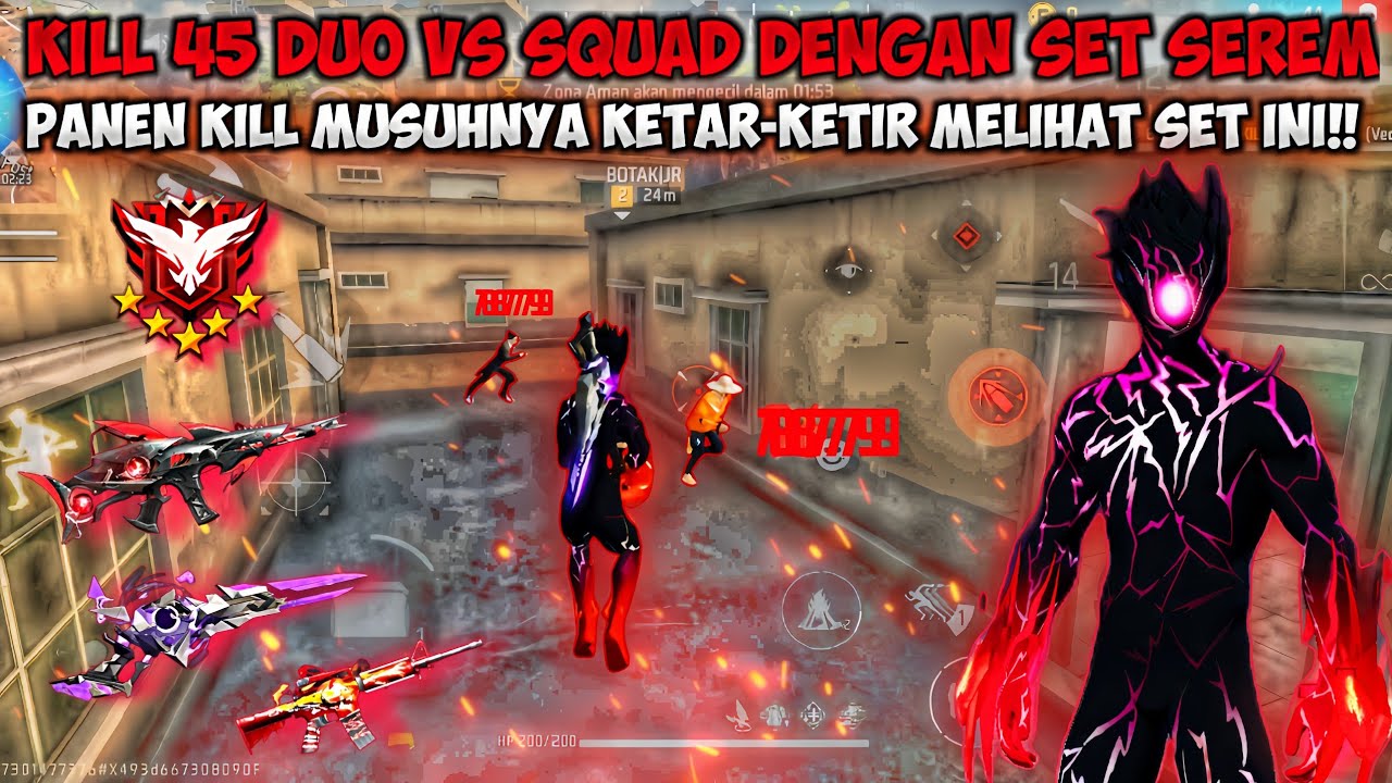 KILL 45 DUO VS SQUAD DENGAN SET SEREM PANEN KILL MUSUH NYA KETAR-KETIR ...