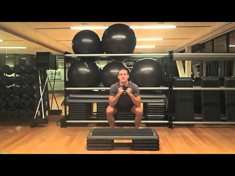 KB squat jump to step - YouTube