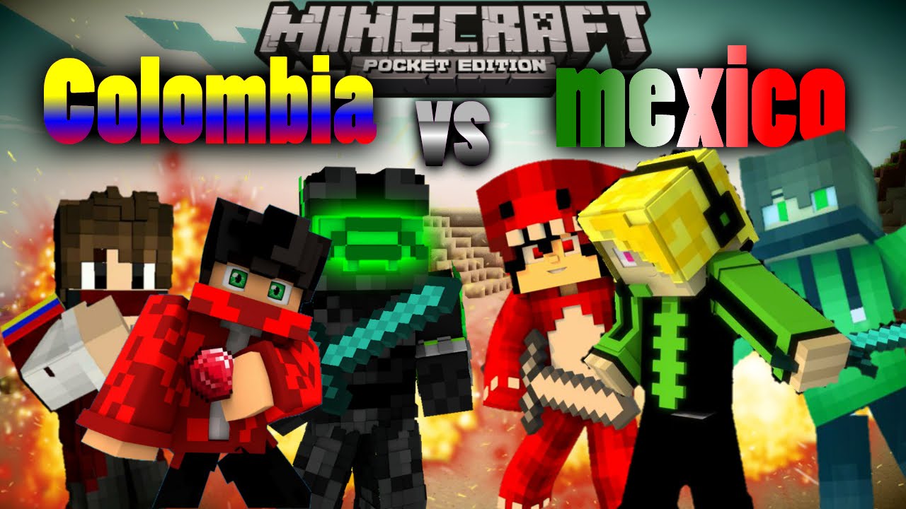 PvP MUNDIAL! PRIMER COMBATE:COLOMBIA vs MÉXICO | MINECRAFT PE 0.14.0 ...
