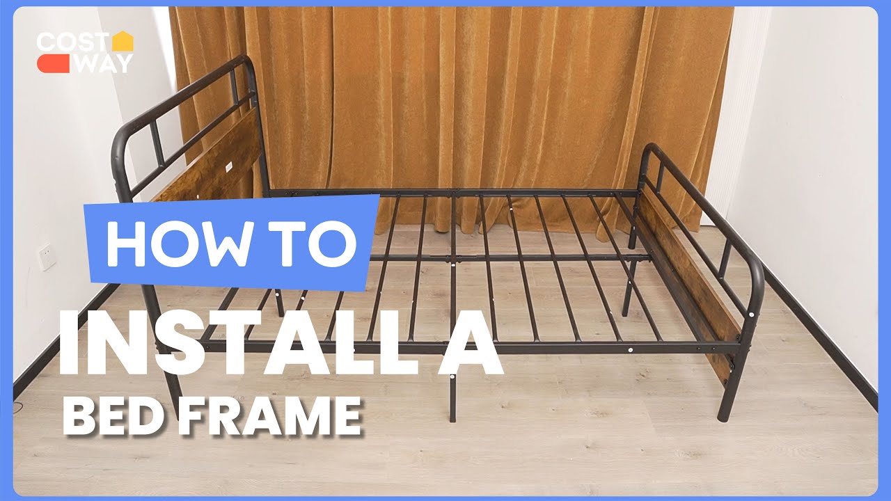 How to Install the Twin/Full/Queen Size Bed Frame with Industrial ...