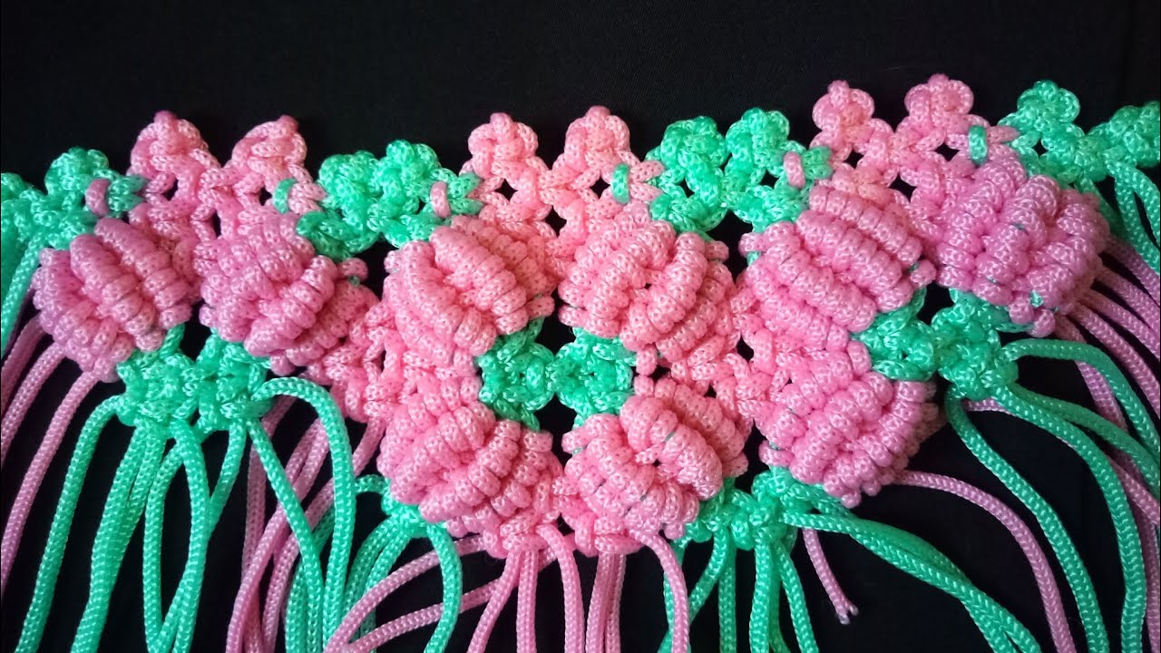 Motif Bunga Timbul tas Tali Kur || Macrame || Talikur - YouTube