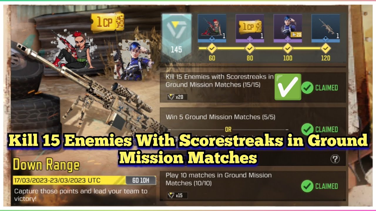 Call Of Duty Mobile Kill 15 Enemies With Scorestreaks in Ground Mission ...