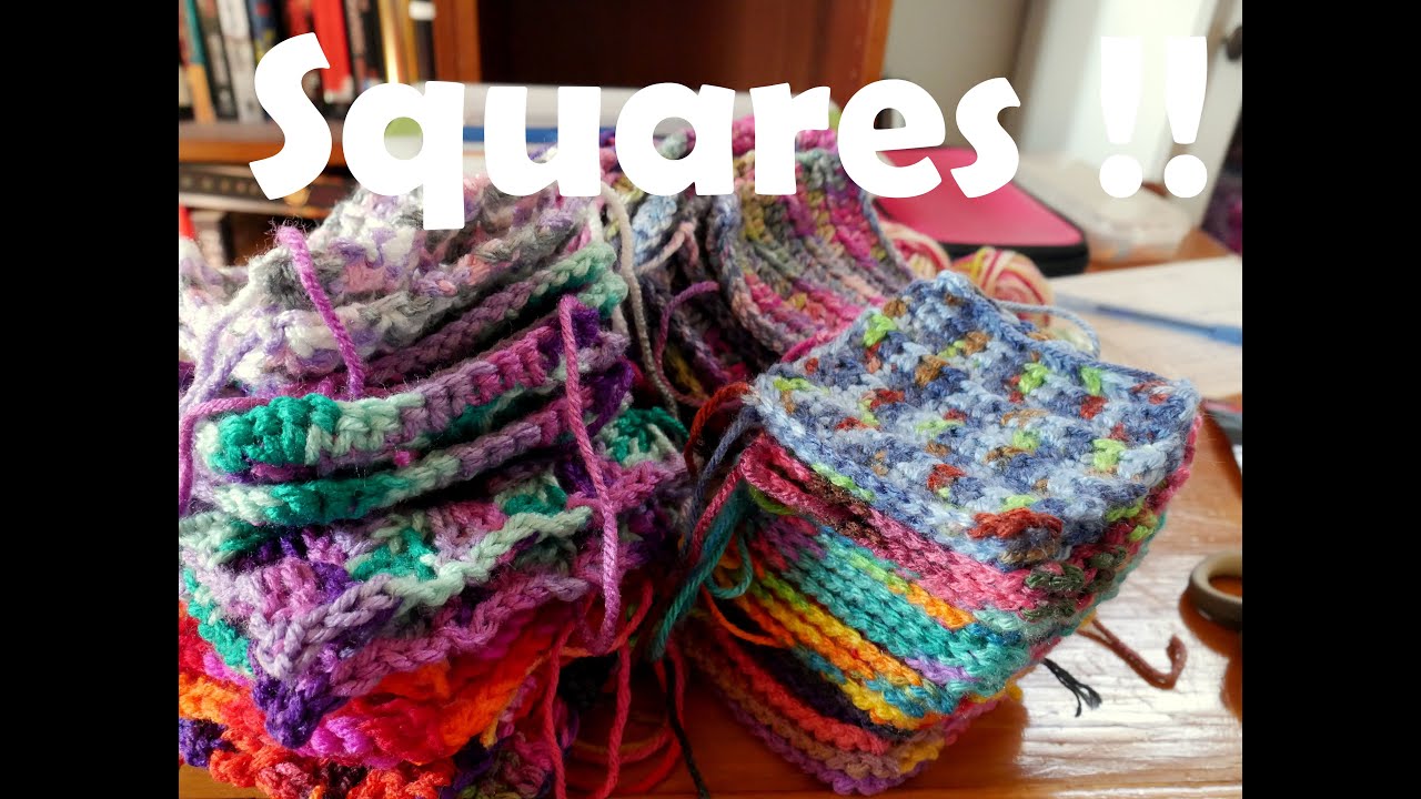 Crochet: I've made more Patchwork Squares, Filling a box with yarn ...
