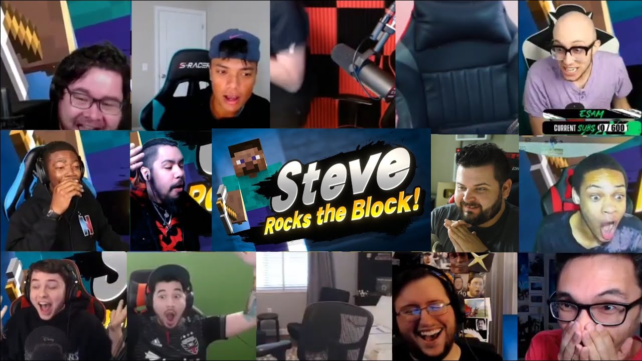 MINECRAFT STEVE Reveal Trailer Reaction Mashup - Super Smash Bros ...