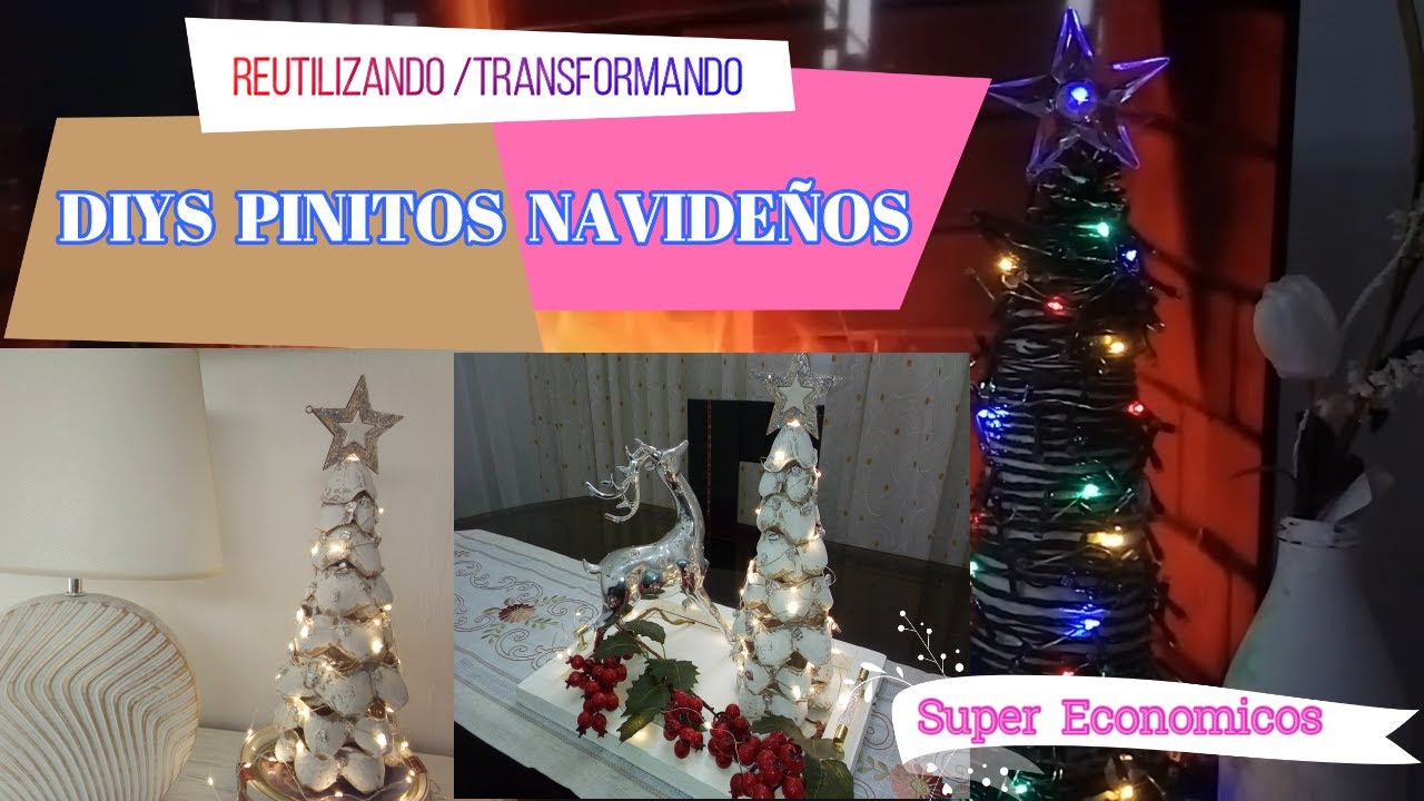 DIYS 💜 PINITOS NAVIDEÑOS/REUTILIZANDO Y TRANSFORMANDO💚SUPER ECONOMICOS ...