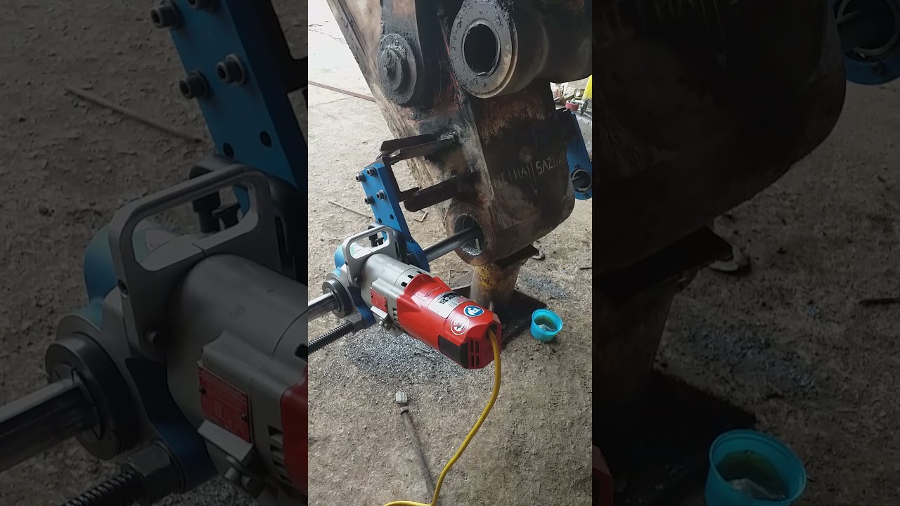 repair ,line boring arm pin bucket - YouTube