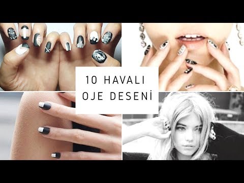 SİZİ HAVALI GÖSTERECEK 10 SİYAH&BEYAZ OJE DESENİ / Cool Black & White Nail Art