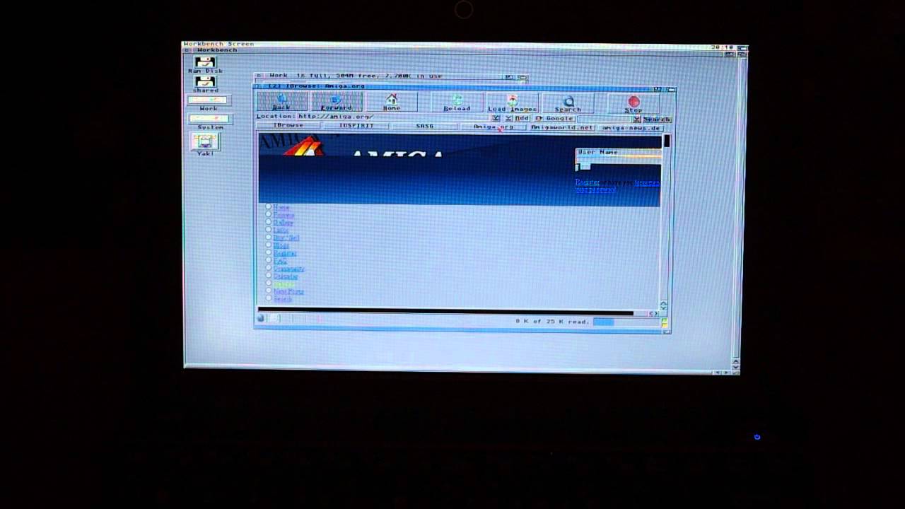 Amiga OS 3.1 on eee-pc 1001 via FS-UAE - YouTube