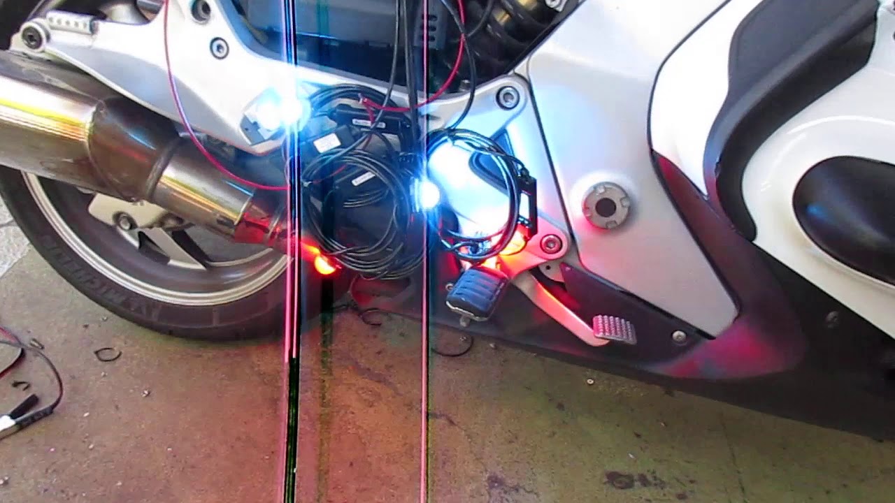 LED light test on police motorcycle - YouTube