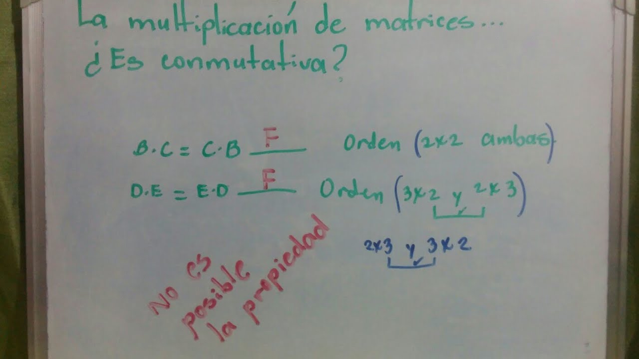 Propiedad conmutativa en la multiplicación de matrices: ¿Es posible ...