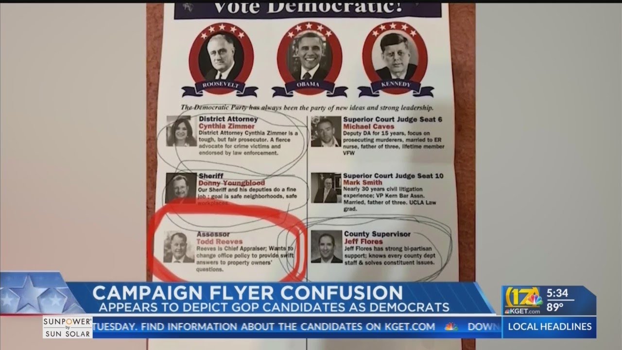 Campaign flyer appears to depict Republican candidates as democrats ...