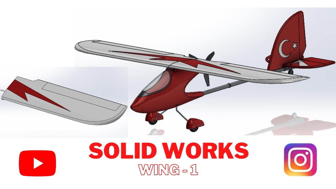 RC AIRPLANE - WING-1 - SOLIDWORKS - YouTube