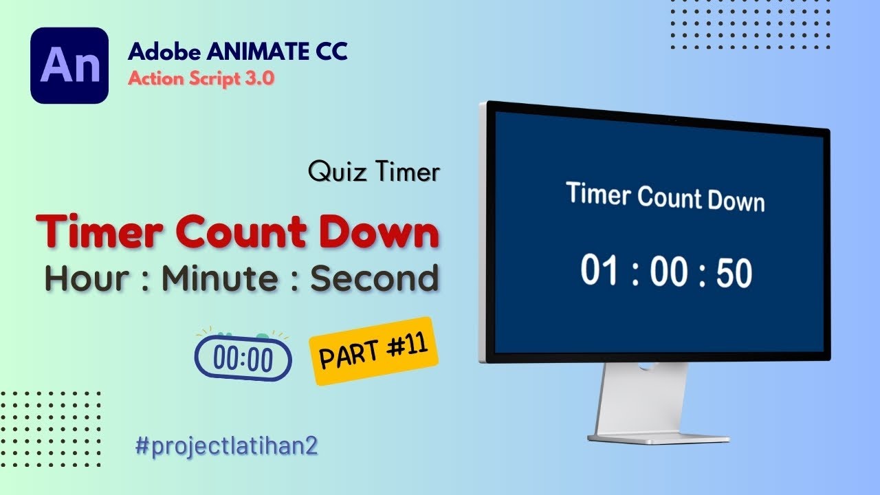Timer Count Down Format HMS (Hour - Minute - Second) Adobe Animate CC ...