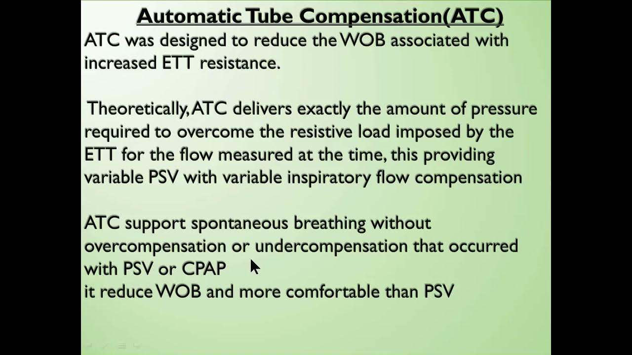 Automatic tube compensation (ATC) in mechanical ventilation - YouTube