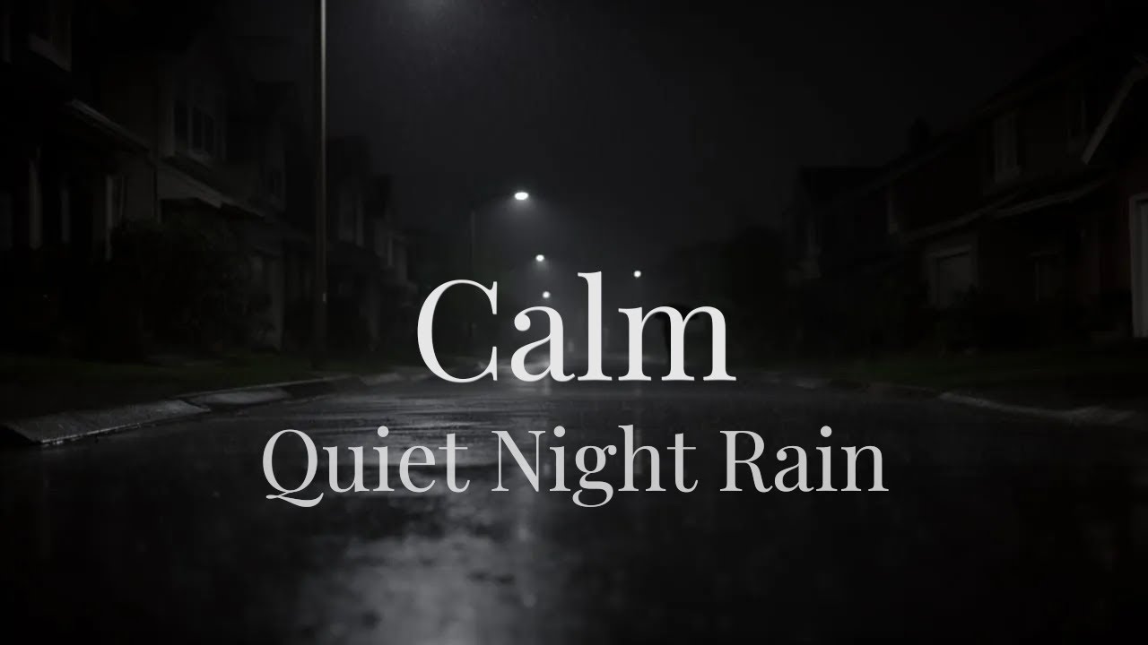 Quiet Neighborhood Rain for Deep Sleep — Distant Umbrella in Night Rain ...