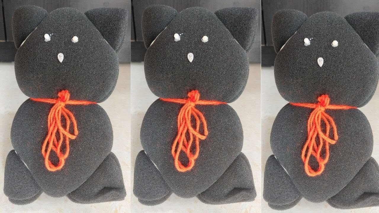 Making Simple Teddy Bear with Sponge | Sponge Doll Easy | DIY Crafts ...