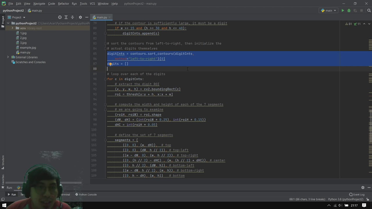 Recognizing Digits With Opencv And Python Youtube