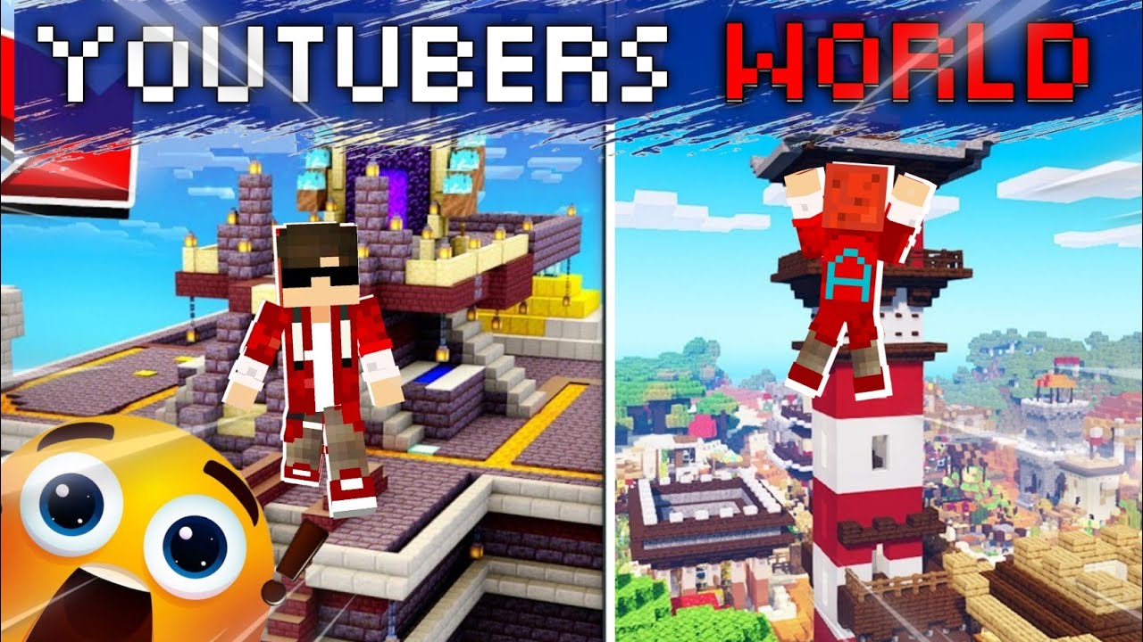 Minecraft But, I Can Teleport Into Popular Youtubers World..... - YouTube