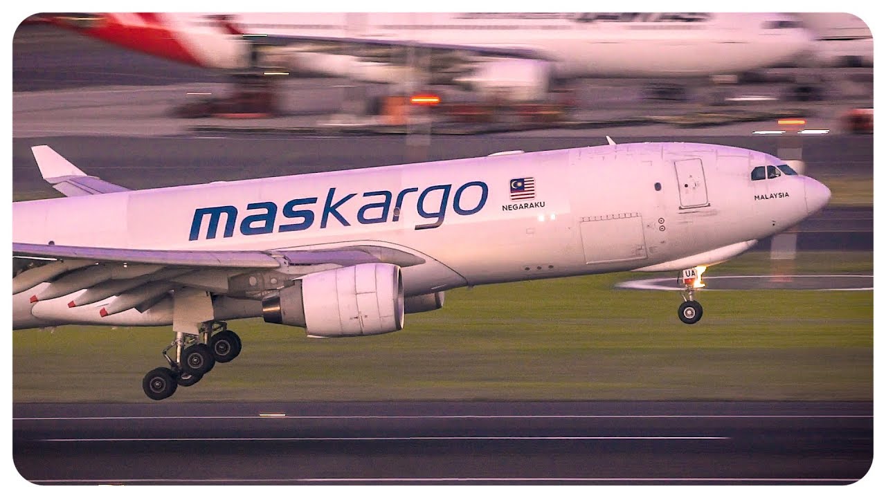 Impressive MASkargo A330-200F Landing and Takeoff | Sydney Airport ...