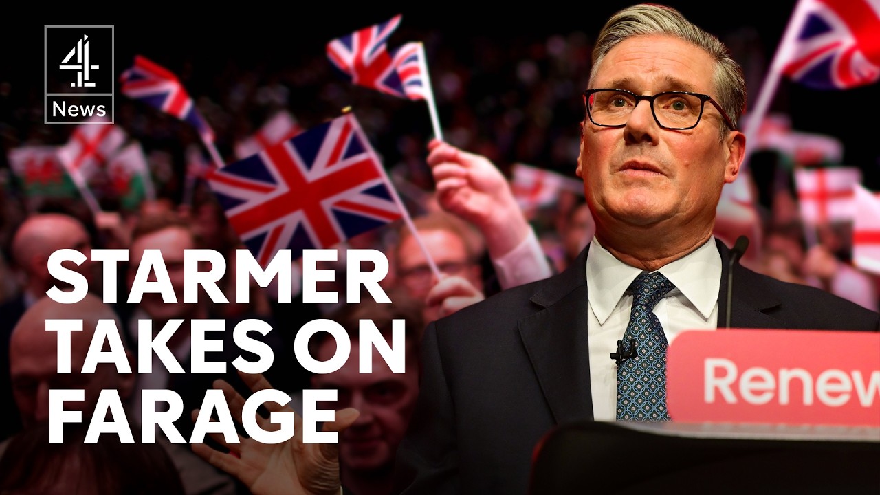 Starmer bashes Farage as he tries to reassure voters in speech - YouTube