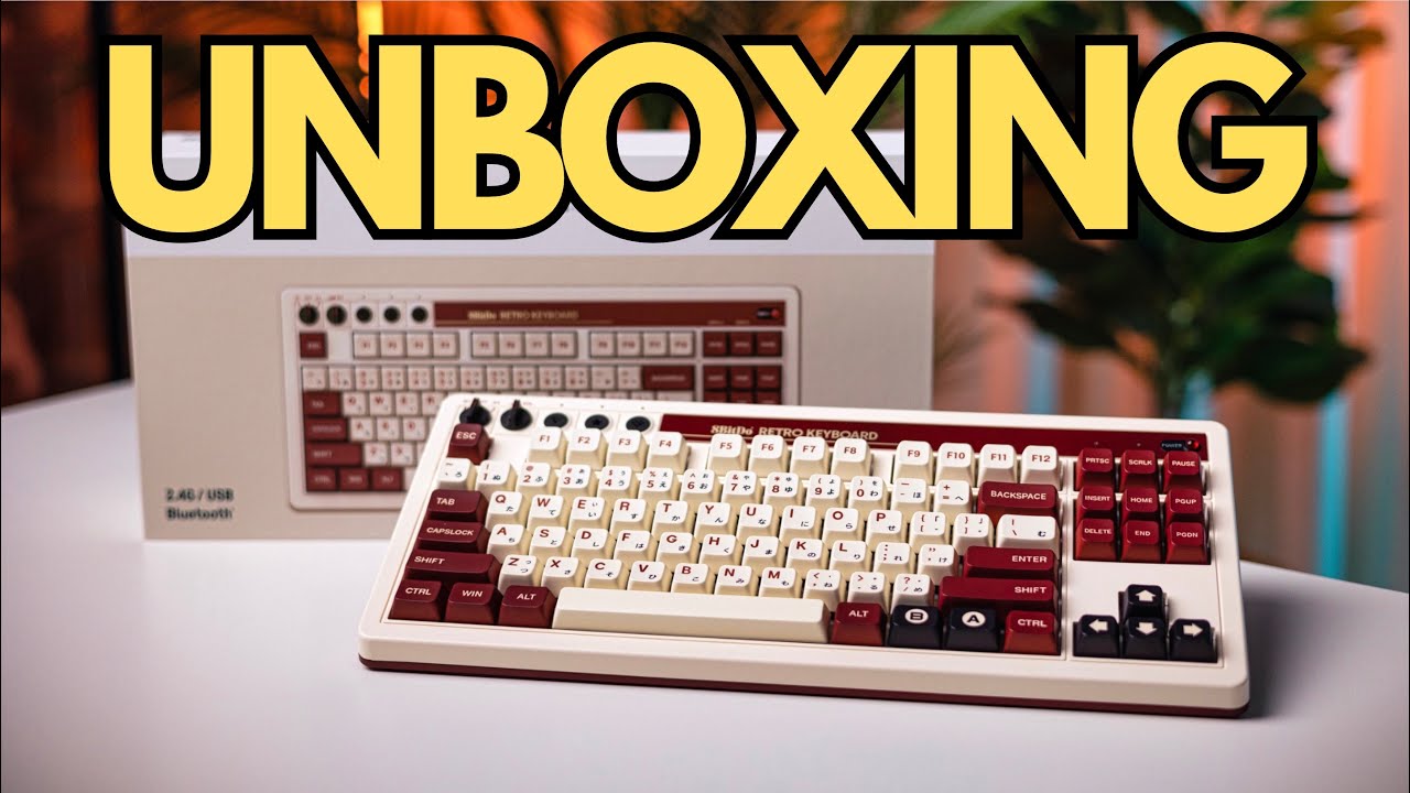8Bitdo Retro NES Mechanical Keyboard Fami Edition - Unboxing & First ...