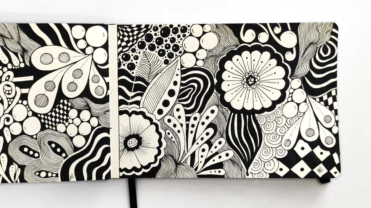 Relaxing Zentangle Art Tutorial | Create Beautiful Tangle Patterns ...