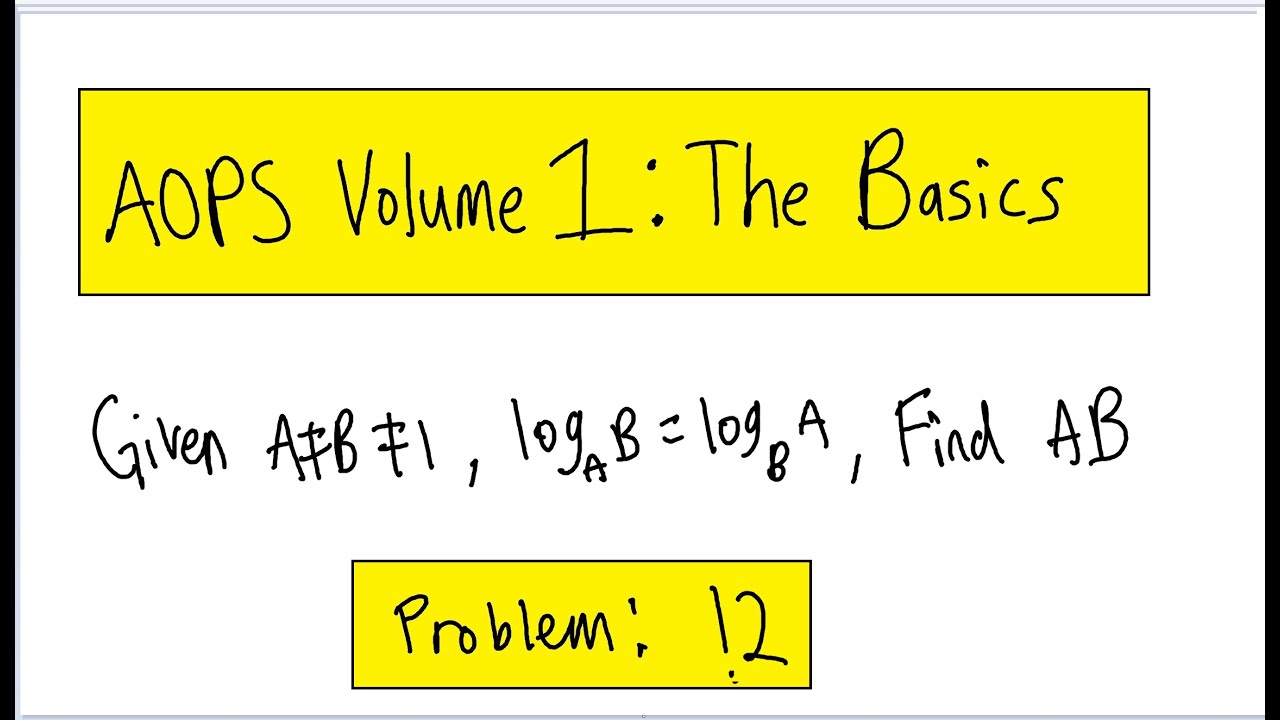 AOPS Volume 1, The Basics, Problem 12 - YouTube
