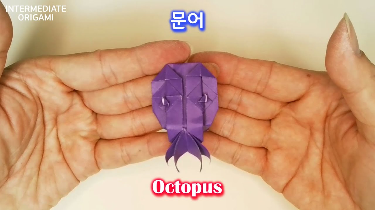 How to fold origami Octopus 문어 접기 - YouTube