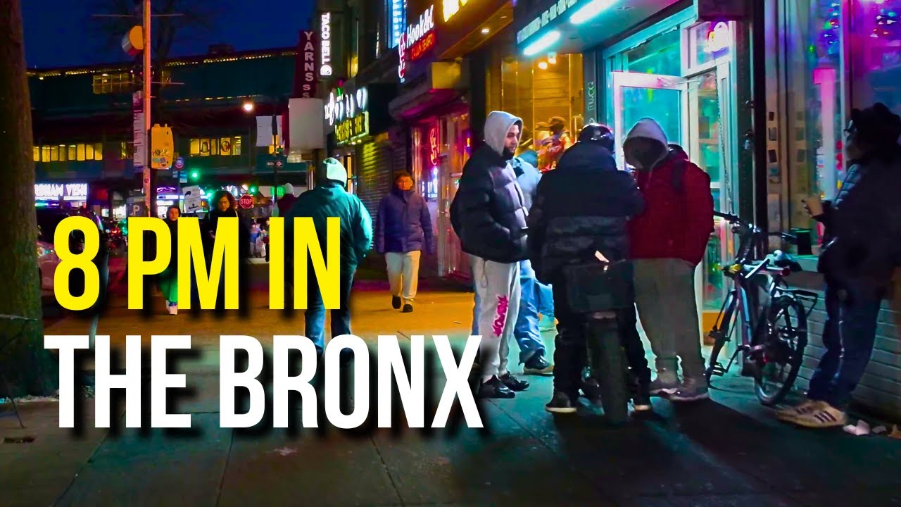 Bronx Walking Tour 4K Fordham Road at Night Real NYC Street Life - YouTube