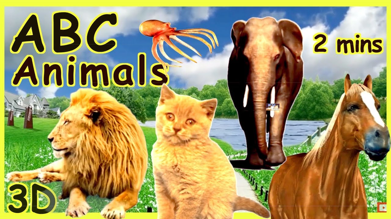 ABC Alphabet with Amazing Animated Animals 2 mins - YouTube
