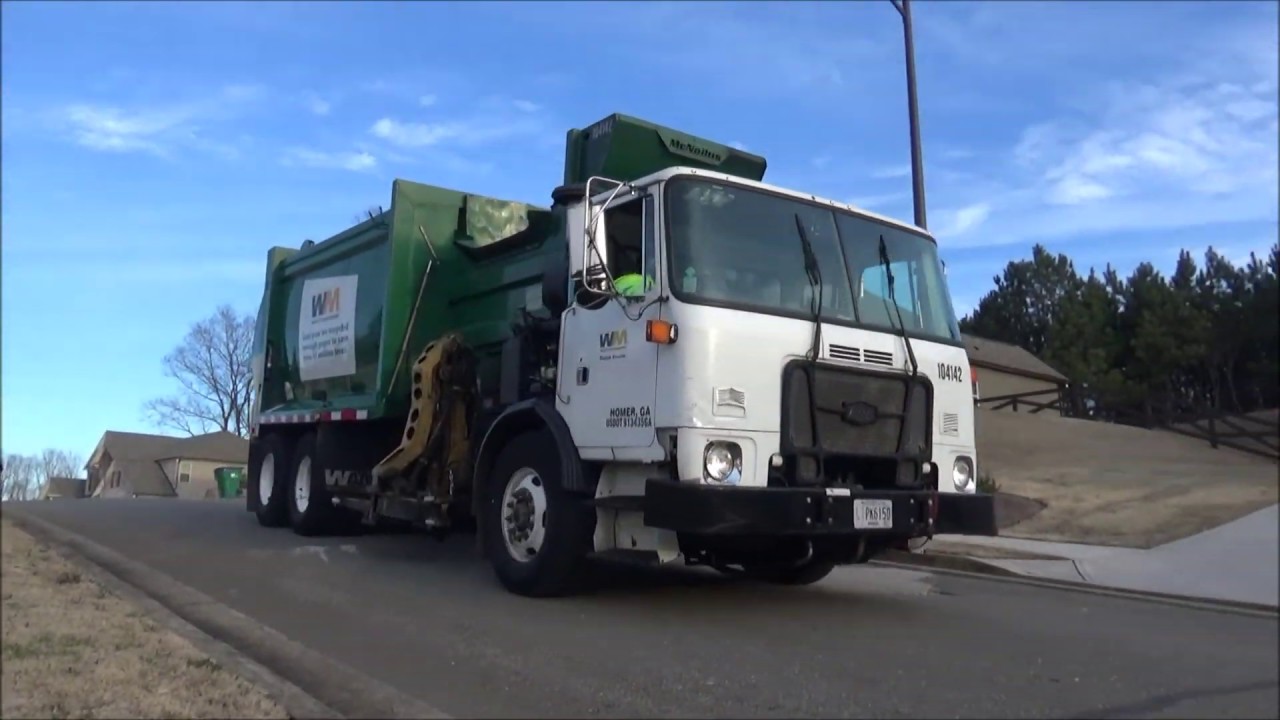 Waste Management- Autocar ACX McNeilus Autoreach Side Loader - YouTube