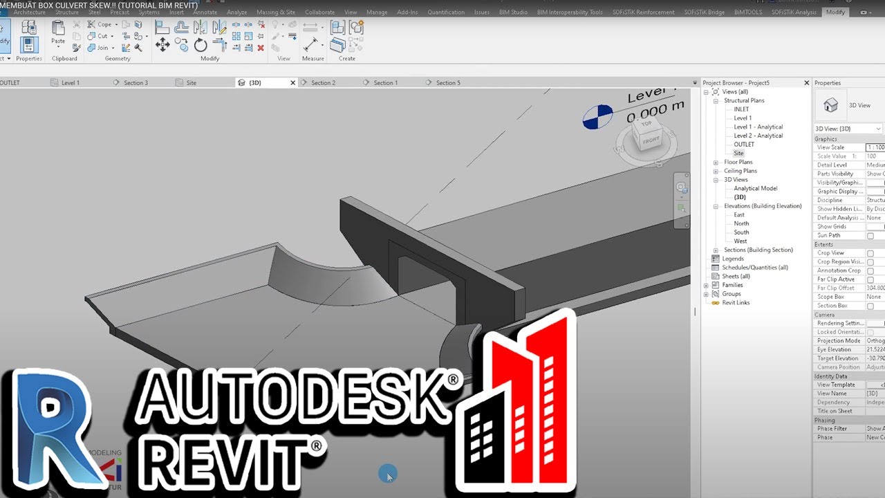 MEMBUAT BOX CULVERT SKEW.!! (TUTORIAL BIM REVIT) - YouTube