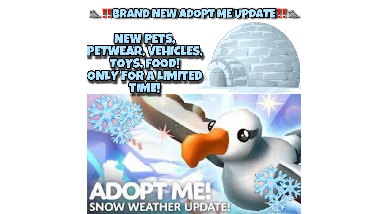 NEW ADOPT ME SNOW WEATHER & IGLOO UPDATE! ️ 🌨🦭ONLY IN GAME FOR 36 HOURS ...