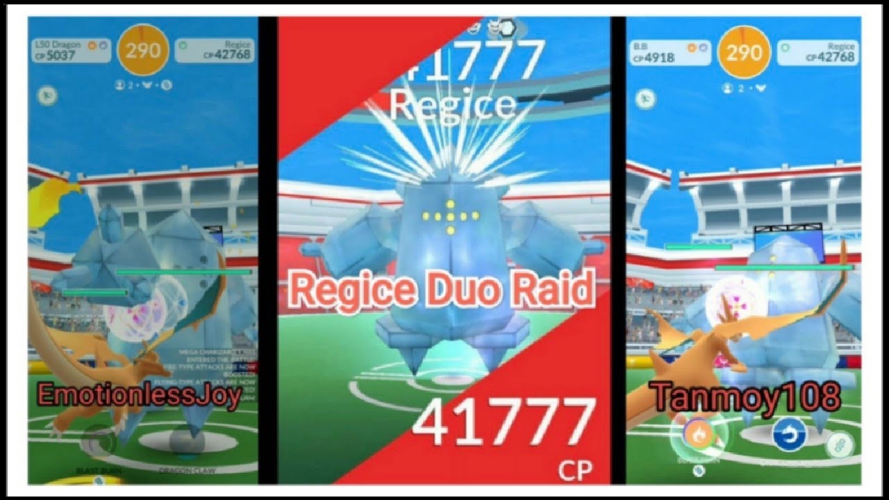 Regice Duo Raid || Using Mega Charizard Y || Pokemon Go - YouTube