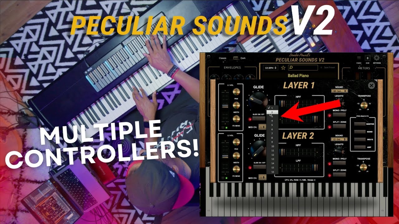 Using Multiple Midi Controllers In Peculiar Sounds V2 - YouTube