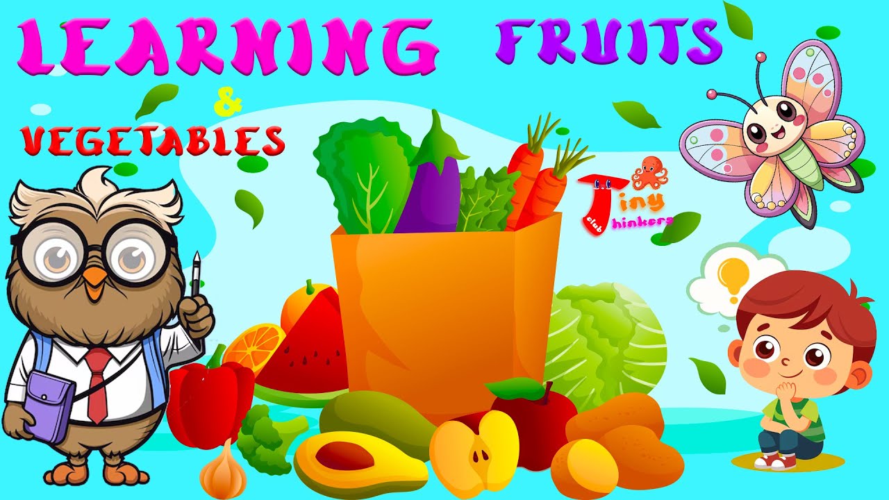 Learn Fruits & Vegetables Names for Kids | Fun Educational Video ...