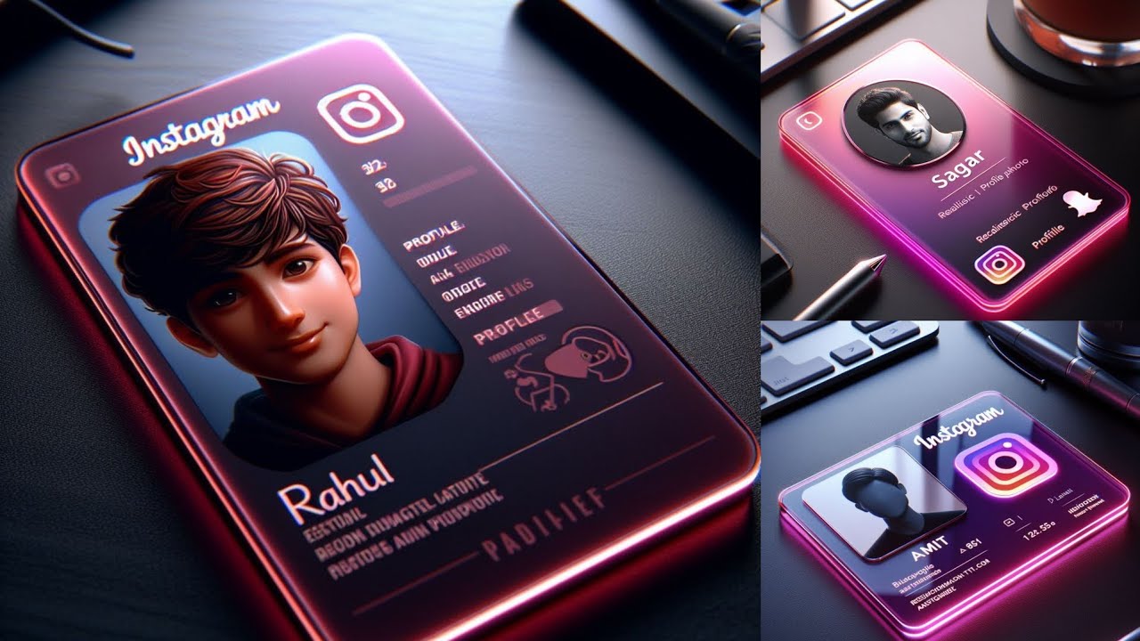 3D Instagram Glass ID Card Photo Editing Just 1 click| HowTo Make ...