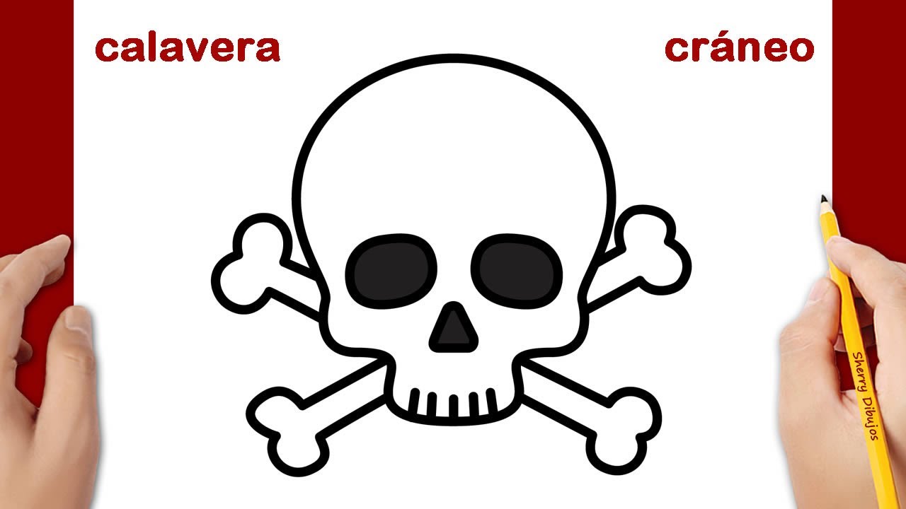 Cómo dibujar una calavera y huesos cruzados de Halloween | Dibujos de ...