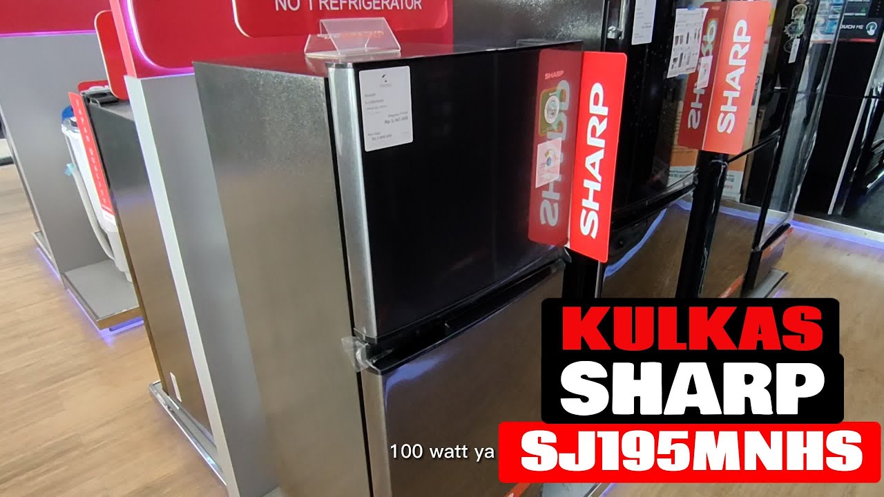 REVIEW KULKAS SHARP 2 PINTU SHARP SJ195MNHS - YouTube