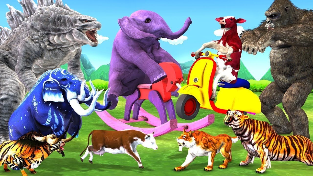 The Animals Great Zoo Escape: Forest Animals vs Gorilla Trap | Elephant Mammoth vs Tiger Lion ...