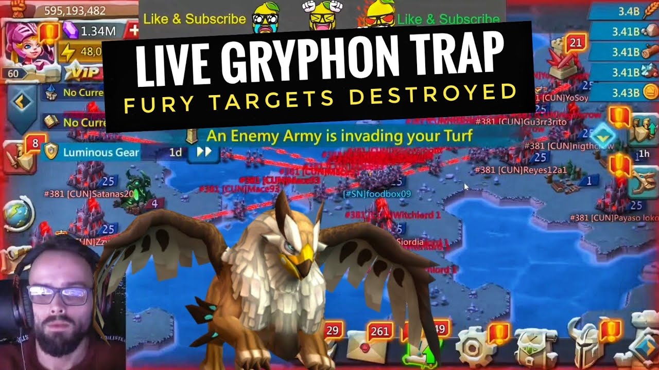 KVK LIVE STREAM GRYPHON PULLS = FURY TARGETS - Lords Mobile - YouTube