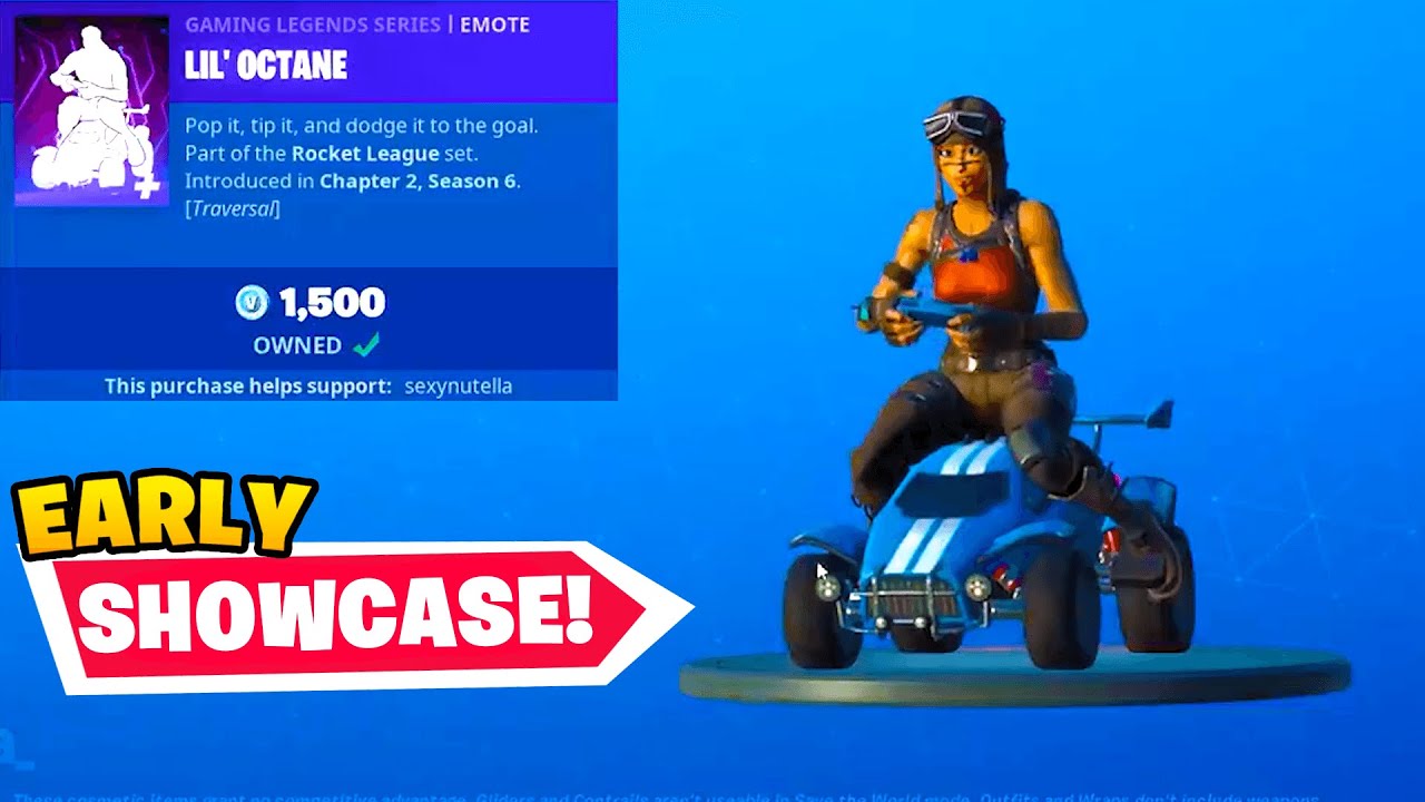 LIL' OCTANE TRAVERSAL EMOTE! (Early Item Shop Showcase) - YouTube